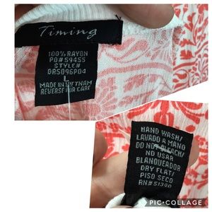 Timing | Dresses | Timing White And Orange Floral Scroll Print Dress ...